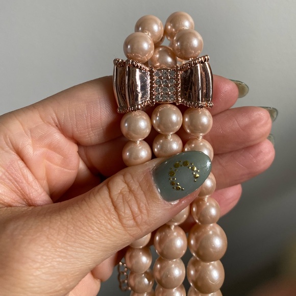 kate spade | Jewelry | Rose Gold Kate Spade Moon River Pearl Triple ...